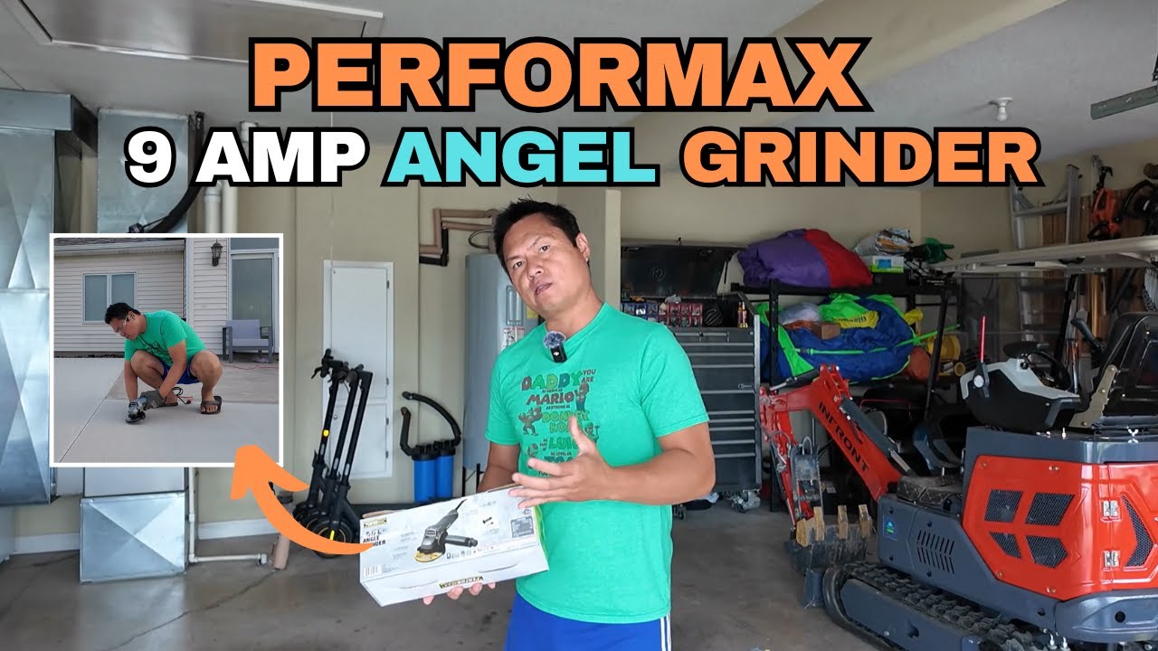 Performax 9 Amp Corded 4 12 Trigger Switch Angle Grinder - YouTube