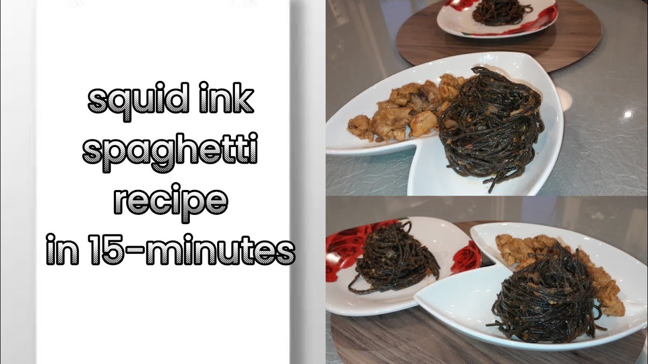 Squid Ink Pasta In 15 Minutes | Squid Ink Spaghetti Recipe With Chicken ...