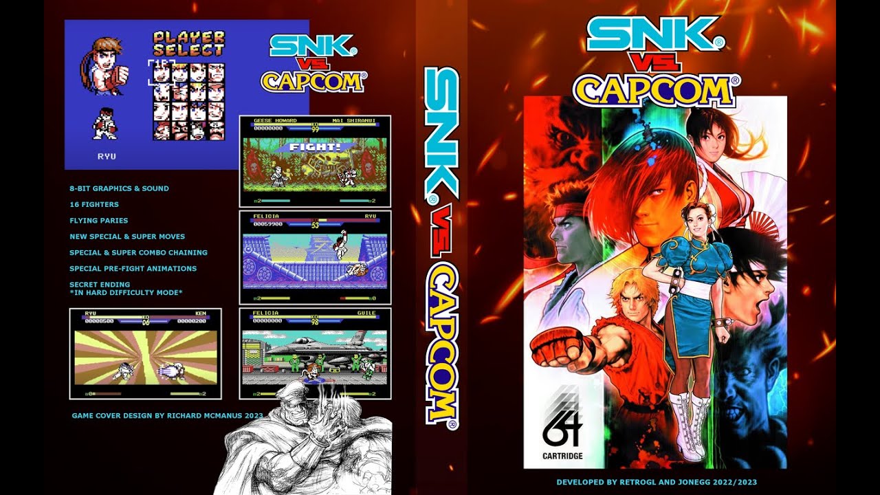 A RetroGL New Game Fighting SNK VS CAPCOM C64 128 - YouTube