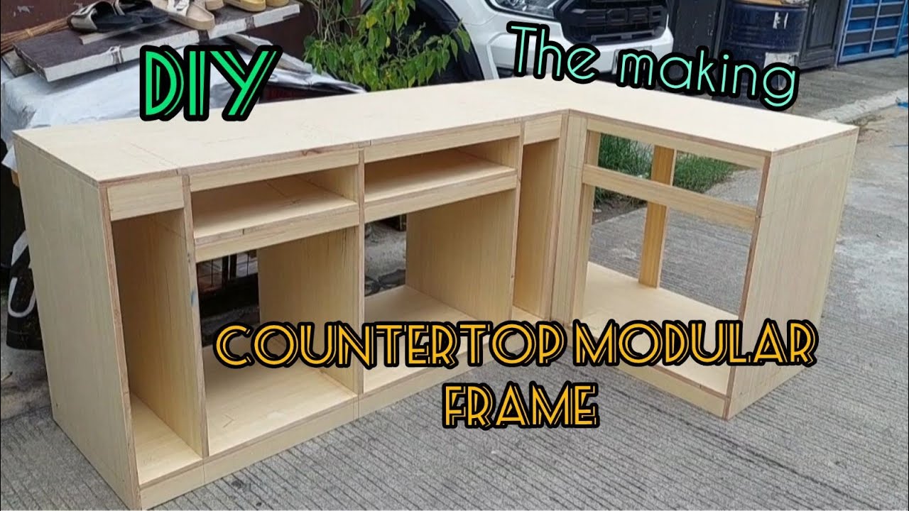 DIY L-SHAPE MODULAR KITCHEN CABINET FRAME FOR COUNTERTOP - YouTube