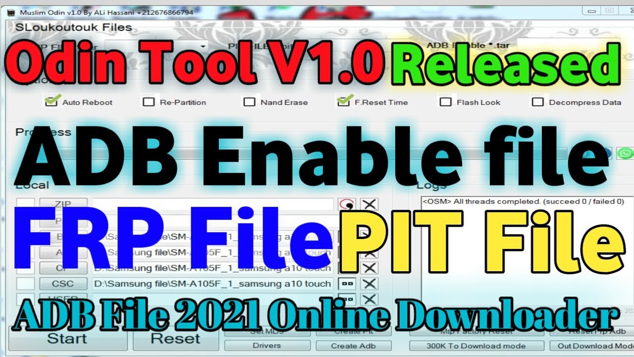 Muslim Odin Flash Tool V1.0 Released,ADB Enable file, PIT File,MPT Frp ...