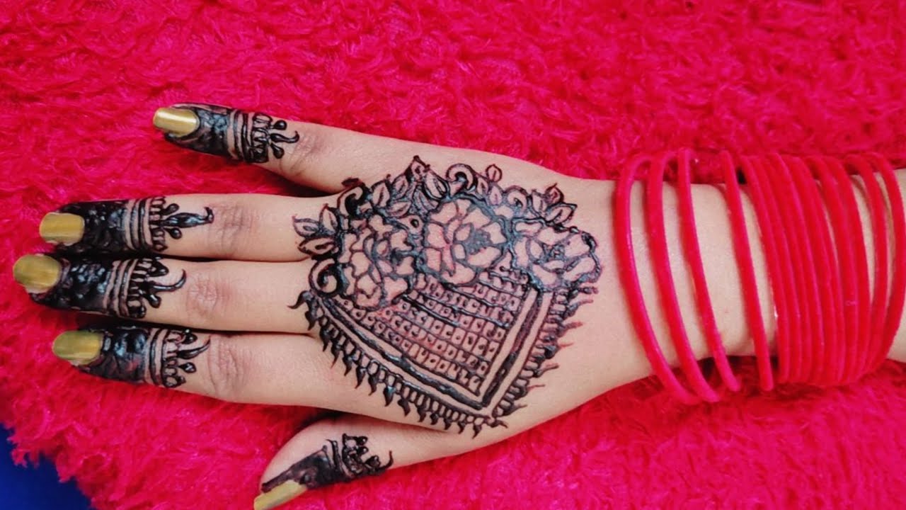 easy and simple banch mehndi design|floral mehndi designs - YouTube
