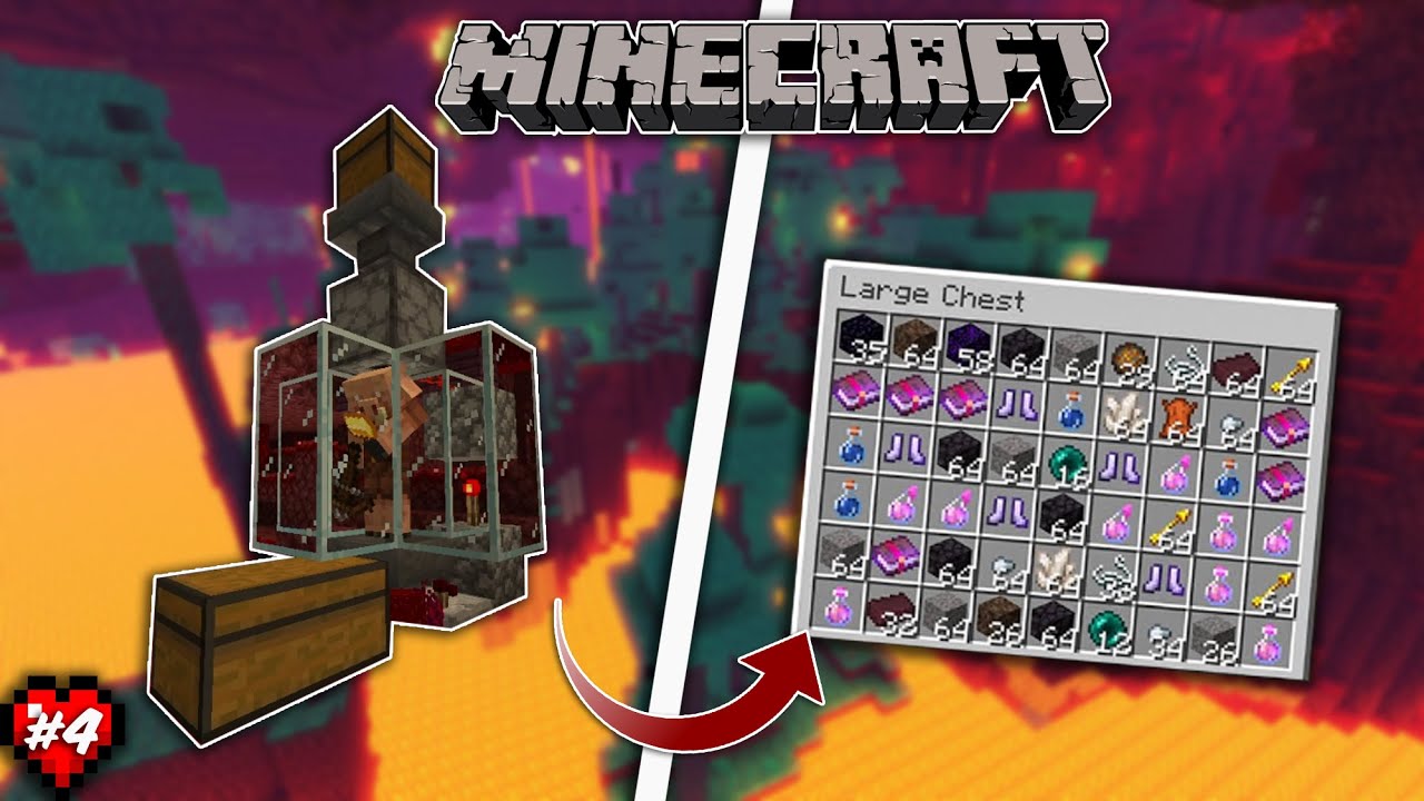 I Build Piglin Trading Farm In Nether Minecraft Survival #4 - YouTube