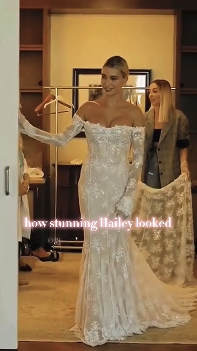 Hailey Biebers Wedding Dress Was Made With The Most Perfect Lace 🥰 Wedding Fashion Celebrity