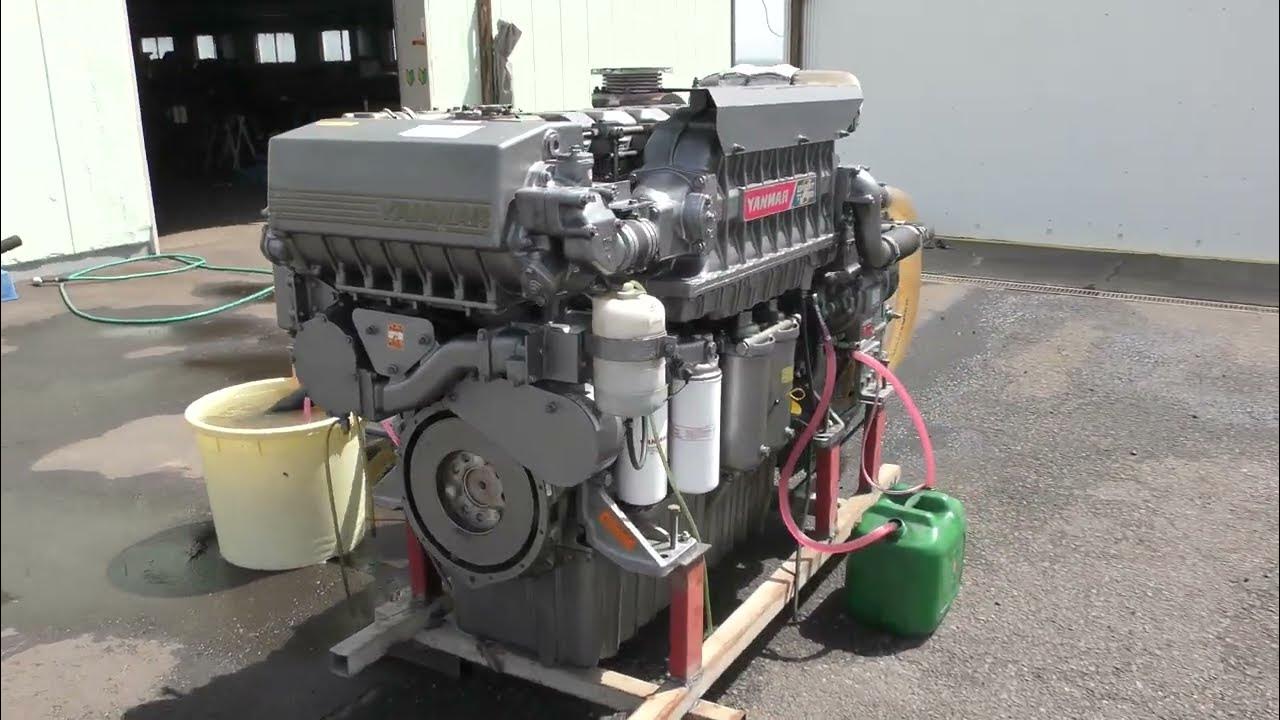 No.3965 YANMAR 6KXZS-GT 808PS (3.05) 【Used Marine Diesel Engine Amakusa Marina】 - YouTube