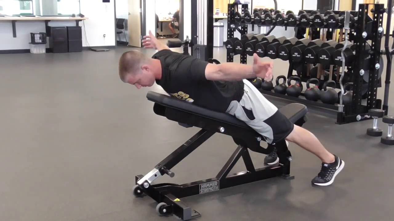 Incline Bench T Raise - YouTube