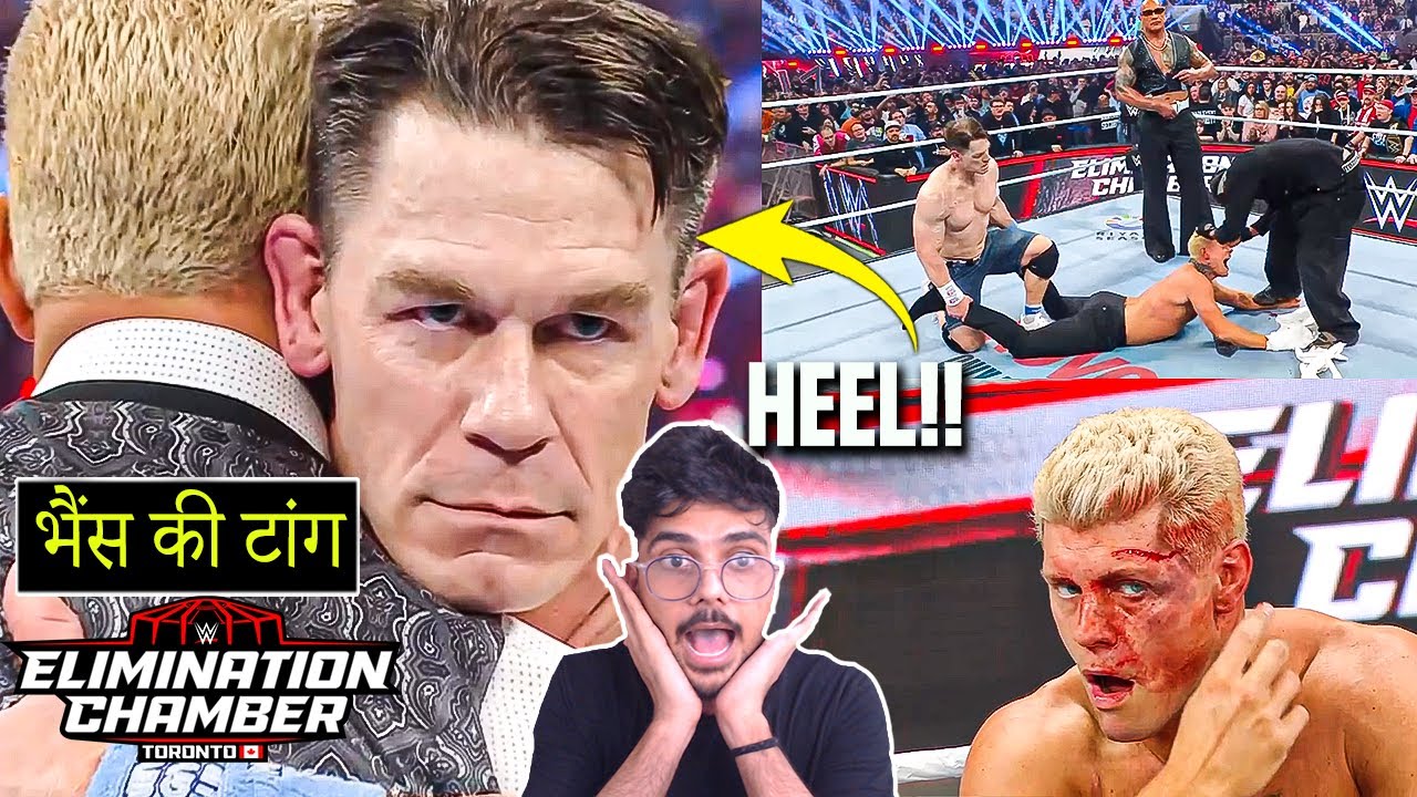WTF! JOHN CENA HEEL TURN!!! Cody Rhodes dismantled by The Rock & John Cena | Elimination Chamber ...