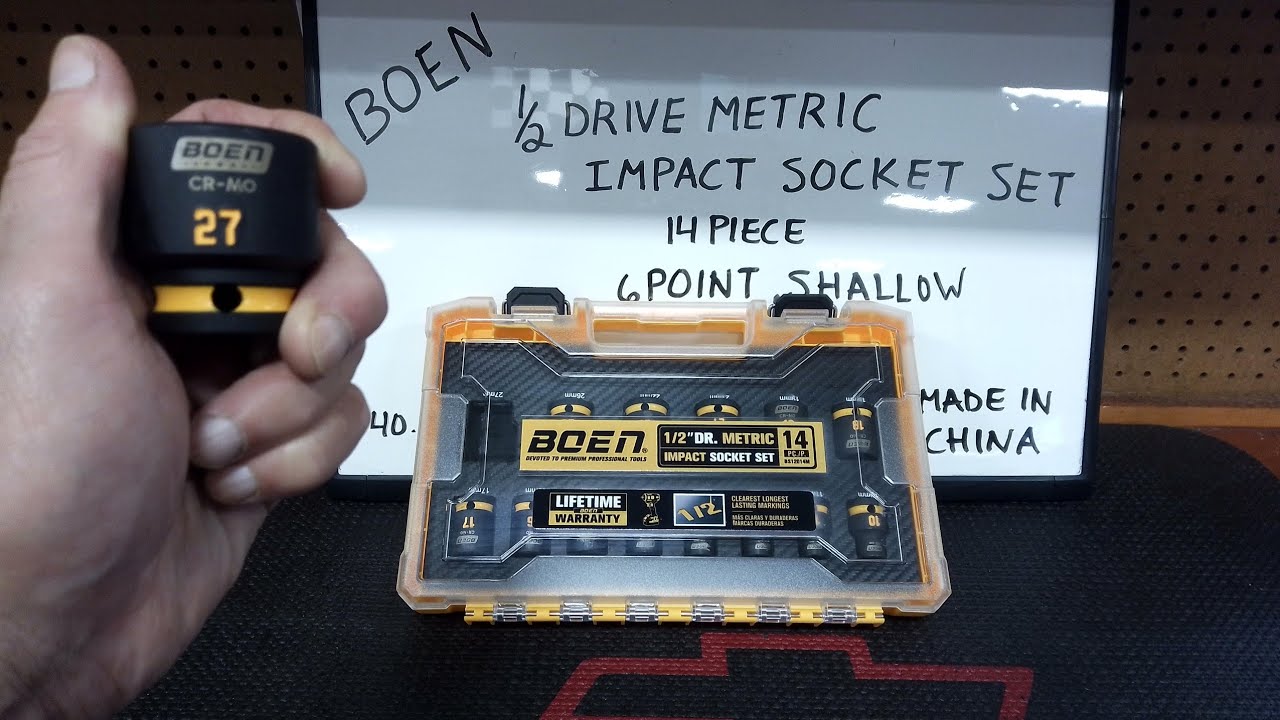 BOEN 1/2 DRIVE IMPACT SOCKET SET, HIGH VIZ ID MARKINGS, WOW IM ...