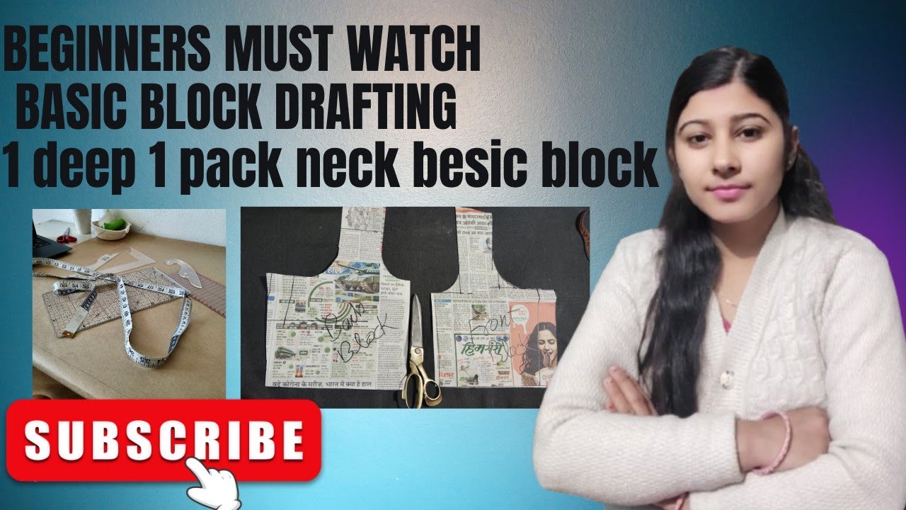 One Deep One Pack Neck Basic Block | Easy Drafting for Blouse & Kurti - YouTube