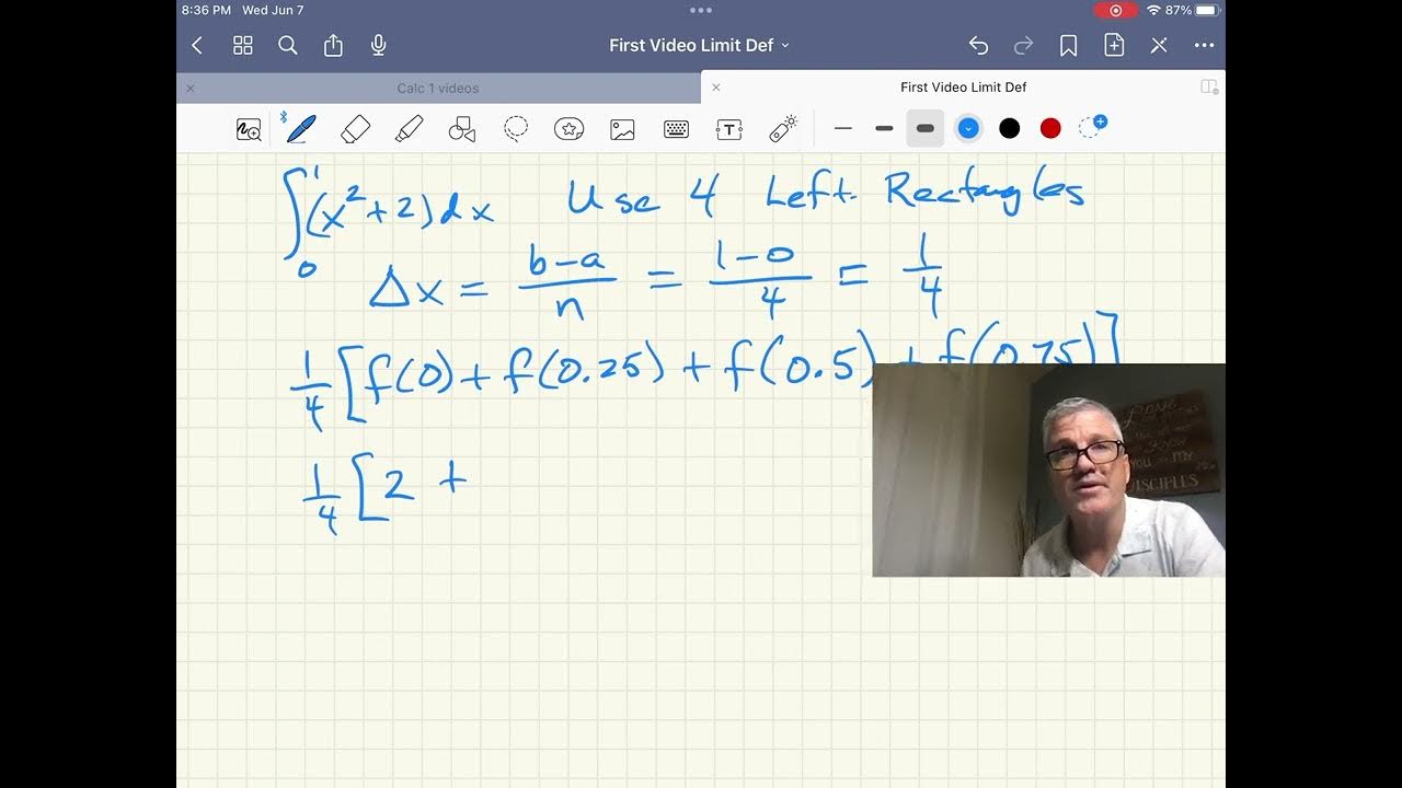 Integral Approx. using Left Rectangles - YouTube