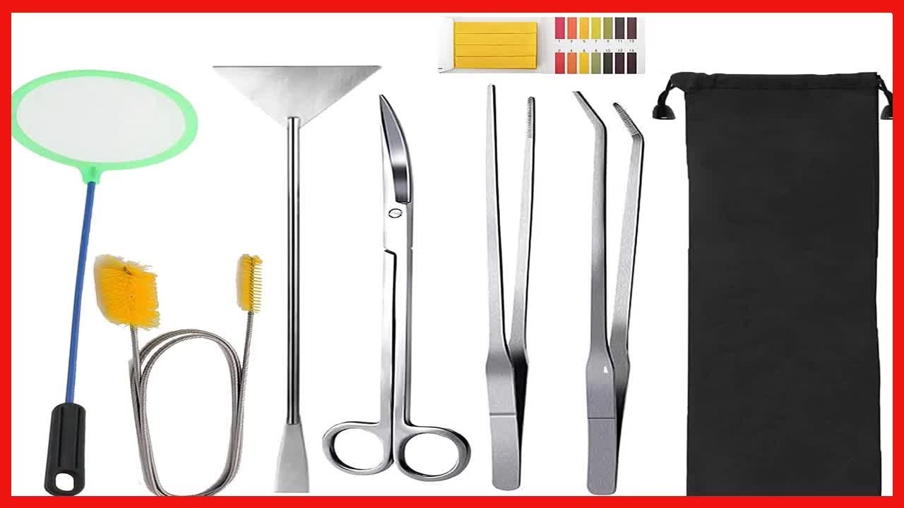 Lxiyu 7 in 1 Aquarium Aquascaping Tools Kits,Stainless Steel Aquarium ...