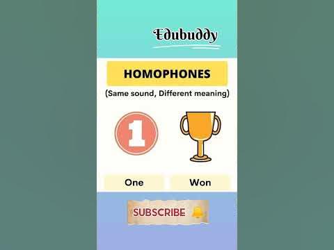 one Vs Won || Homophones #English #shorts #Edubuddy #one #won #shorts ...