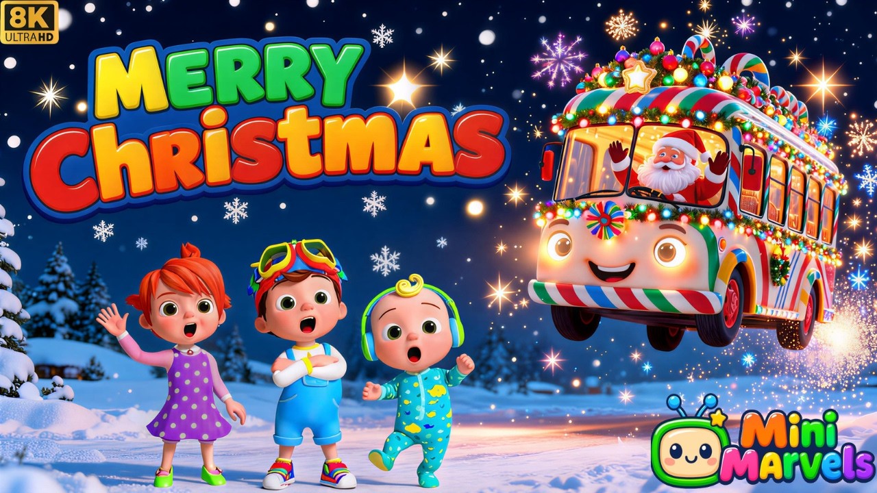 Wheels On The Bus Christmas Songs for Kids 2025 🎅 Jingle Bells & Santa ...