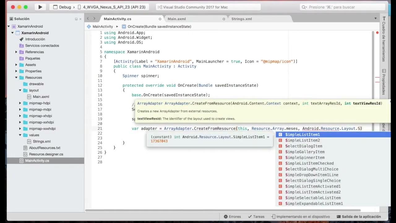 Xamarin desde Cero Xamarin Android Spinner Parte 22 - YouTube