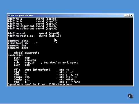 Assembly Language Training: Part 9 (6 of 6) - Floating Point (Quadratic ...
