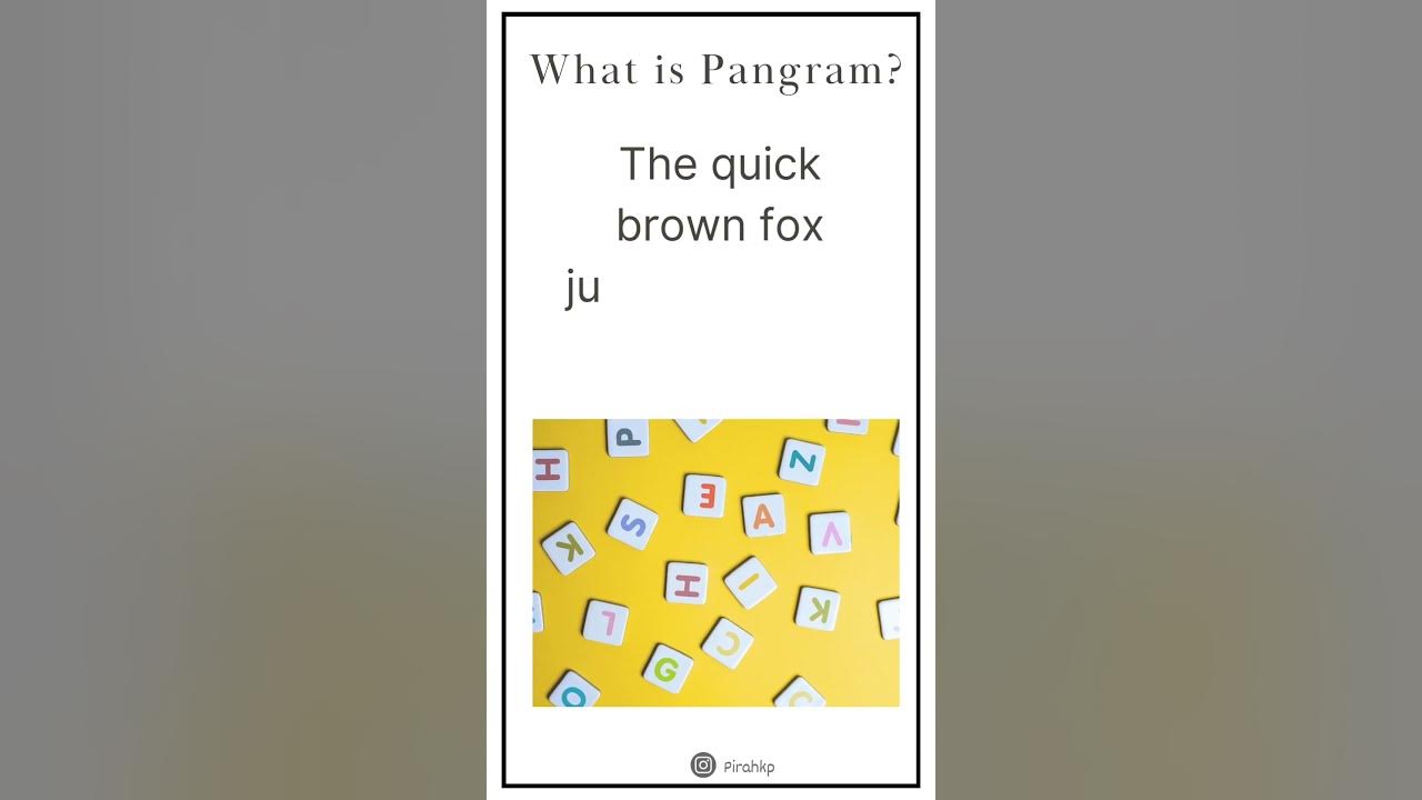 What is a Pangram? Define Pangram - YouTube