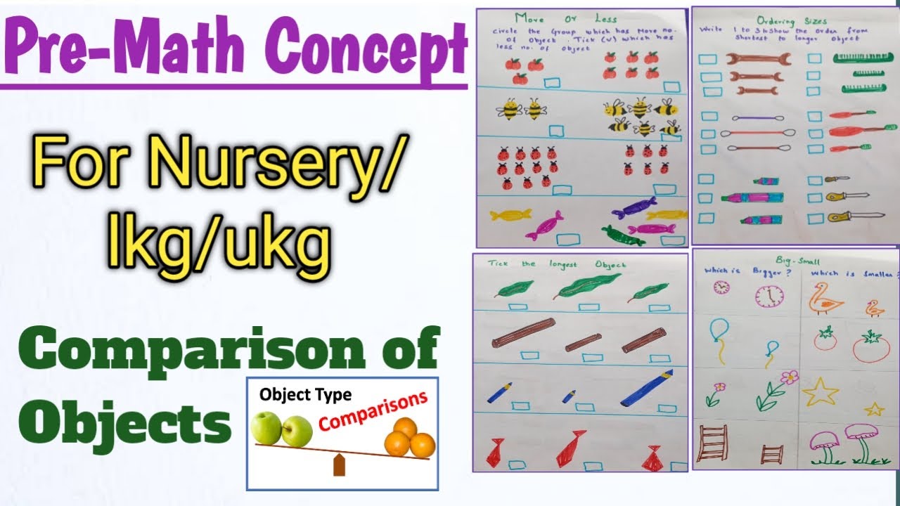 Big and small/long and short/Nursery pre-math concept/comparison of ...