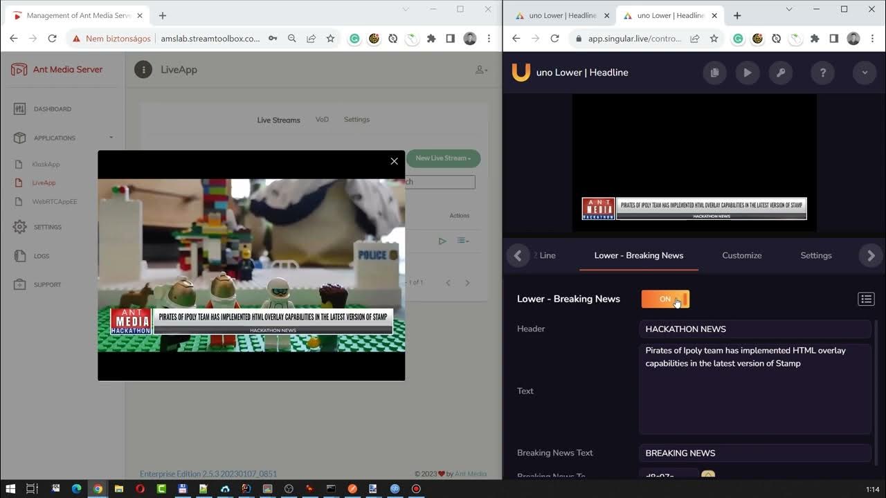 HTML overlay on live video using Stamp - YouTube