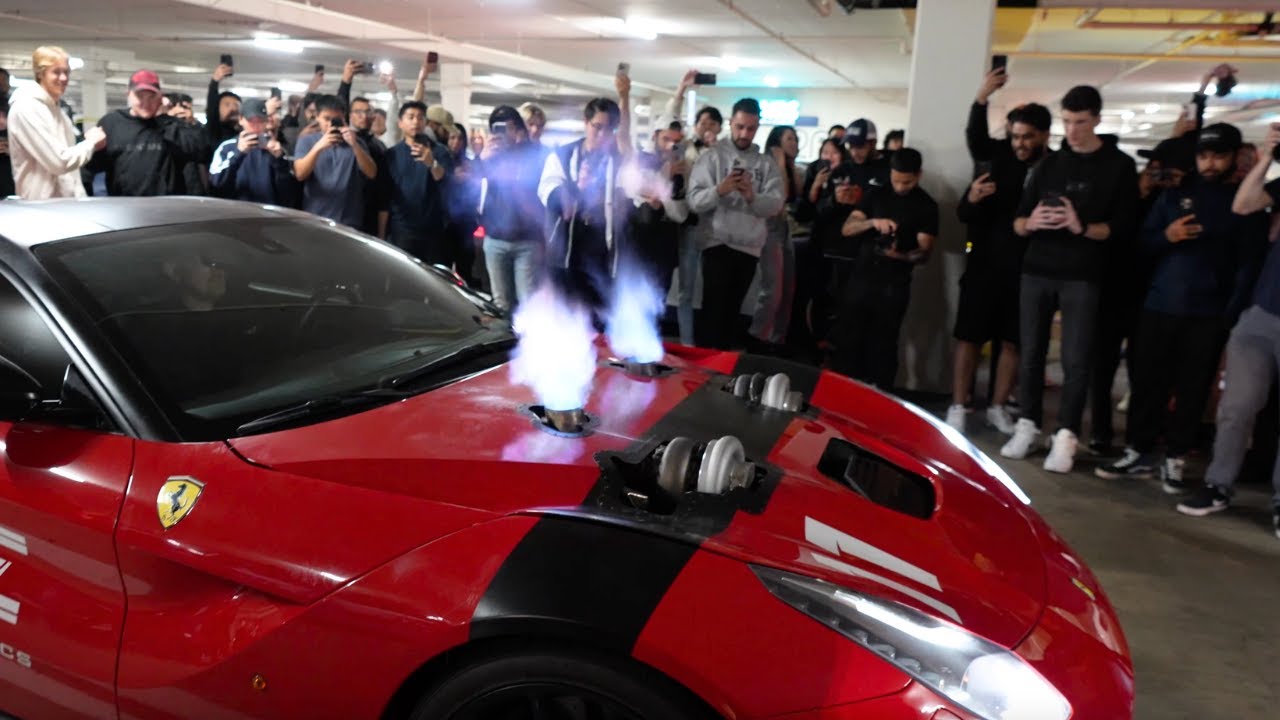 CALIFORNIA CAR EVENT SHUT DOWN BY DDE TWIN TURBO FERRARI F12! Insane ...