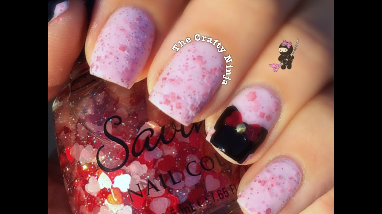 Minnie Mouse Nail Tutorial by The Crafty Ninja - YouTube