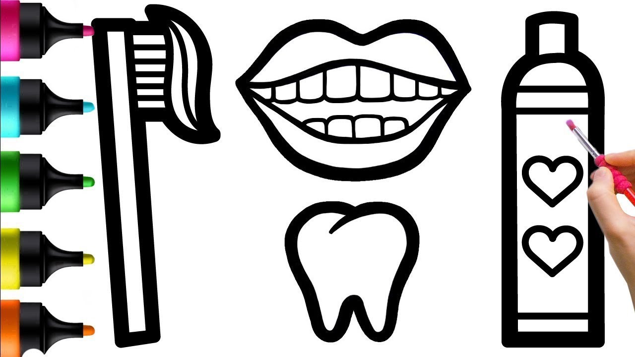 How to draw oral hygiene | Easy drawing oral hygiene step by steps ...