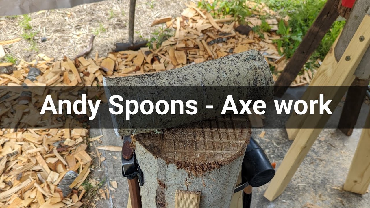 Carving a spoon blank with an axe - YouTube