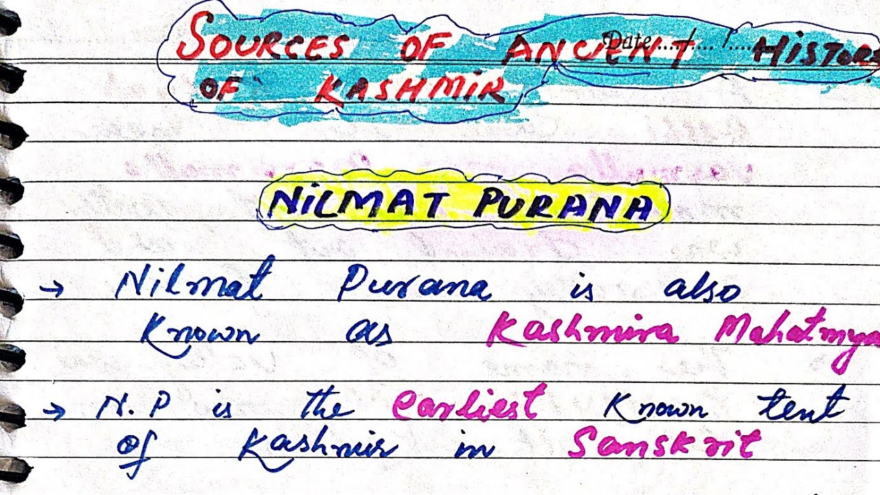 sources of ancient history of Kashmir|| nilmat purana & Raj tarangni ...