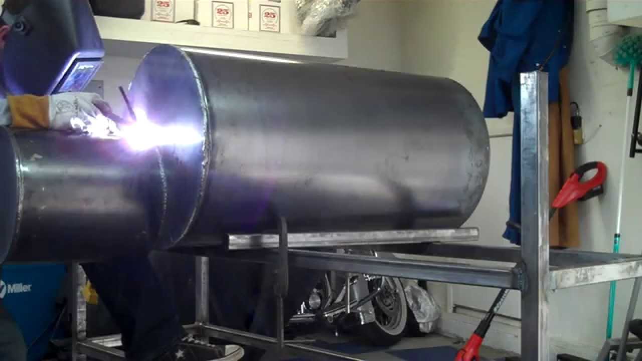 Welding the firebox on. - YouTube