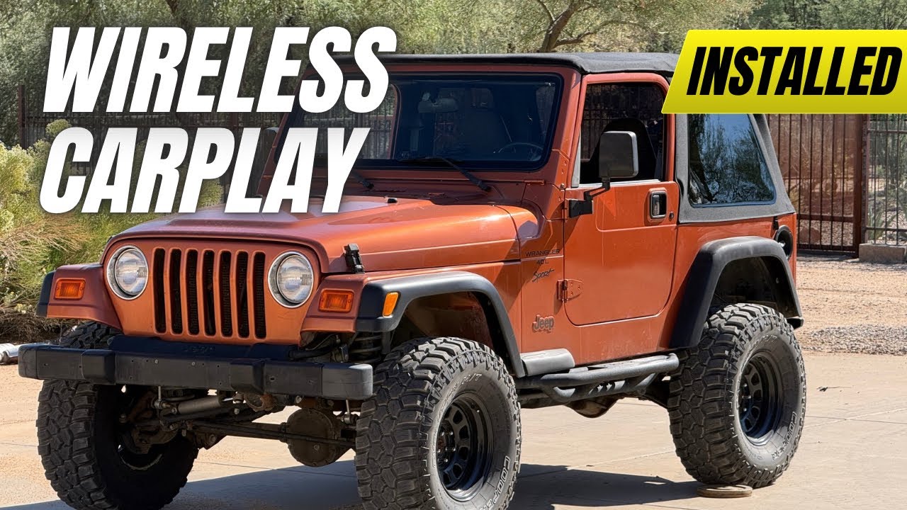 25yr old Jeep TJ gets Wireless Carplay - YouTube