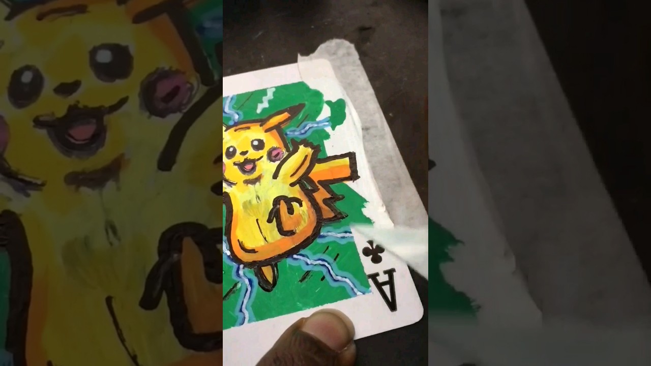 Drawing Pikachu But on a card with Posca Markers! #art #drawing - YouTube