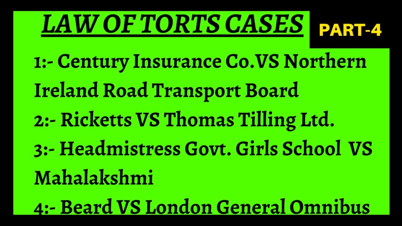Torts case laws part 4 - YouTube
