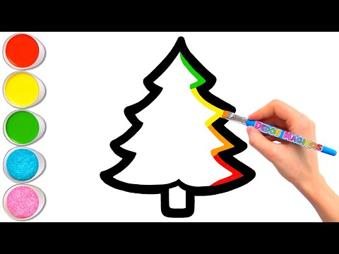 Dibujemos y Coloreemos Juntos un Hermoso Árbol de Navidad y Adornos ⭐🎄⭐ Navidad #89