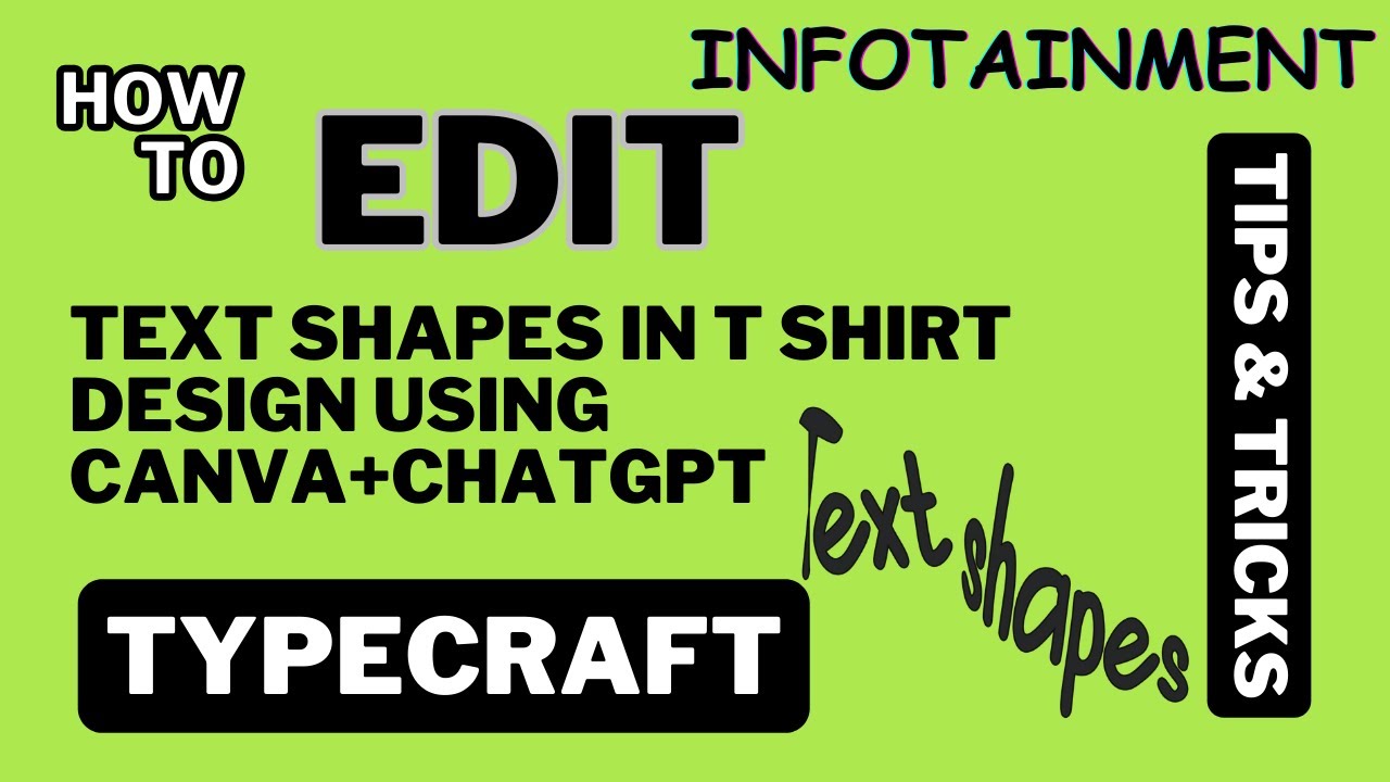 How to Edit Text shapes in a T Shirt designs using CANVA TYPECRAFT ...