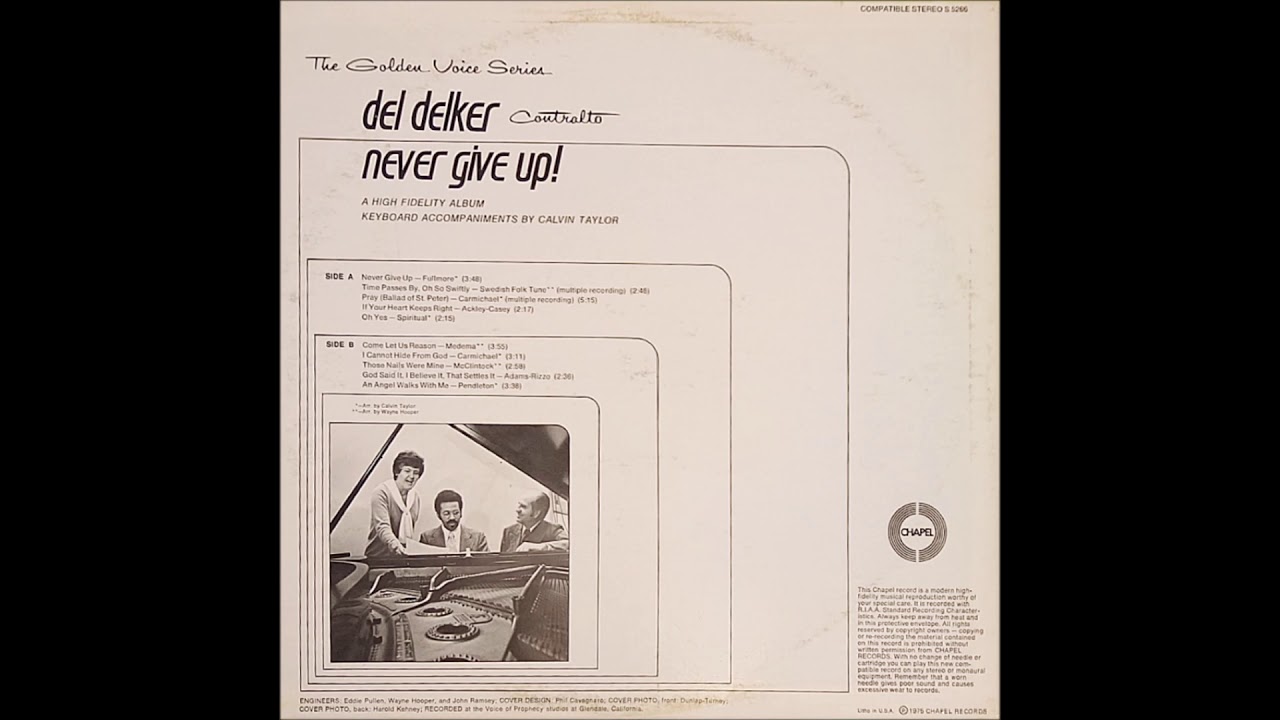 DEL DELKER SINGS NEVER GIVE UP! (LP1975) - YouTube