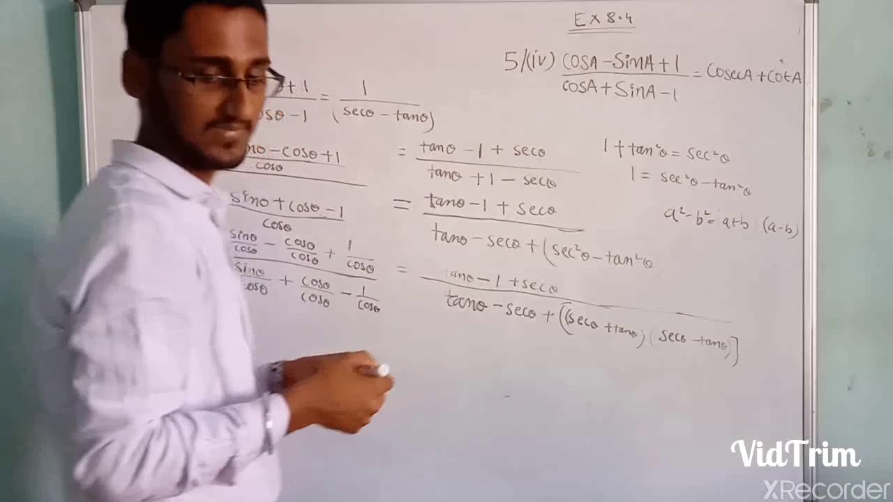 TRIGONOMETRY EXAMPLE 15 AND EXERCISE 8.4 CLASS 10 - YouTube