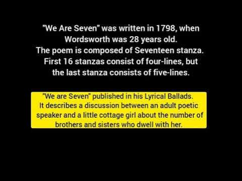 Line by Line explanation of "We are Seven" by William Wordsworth - YouTube