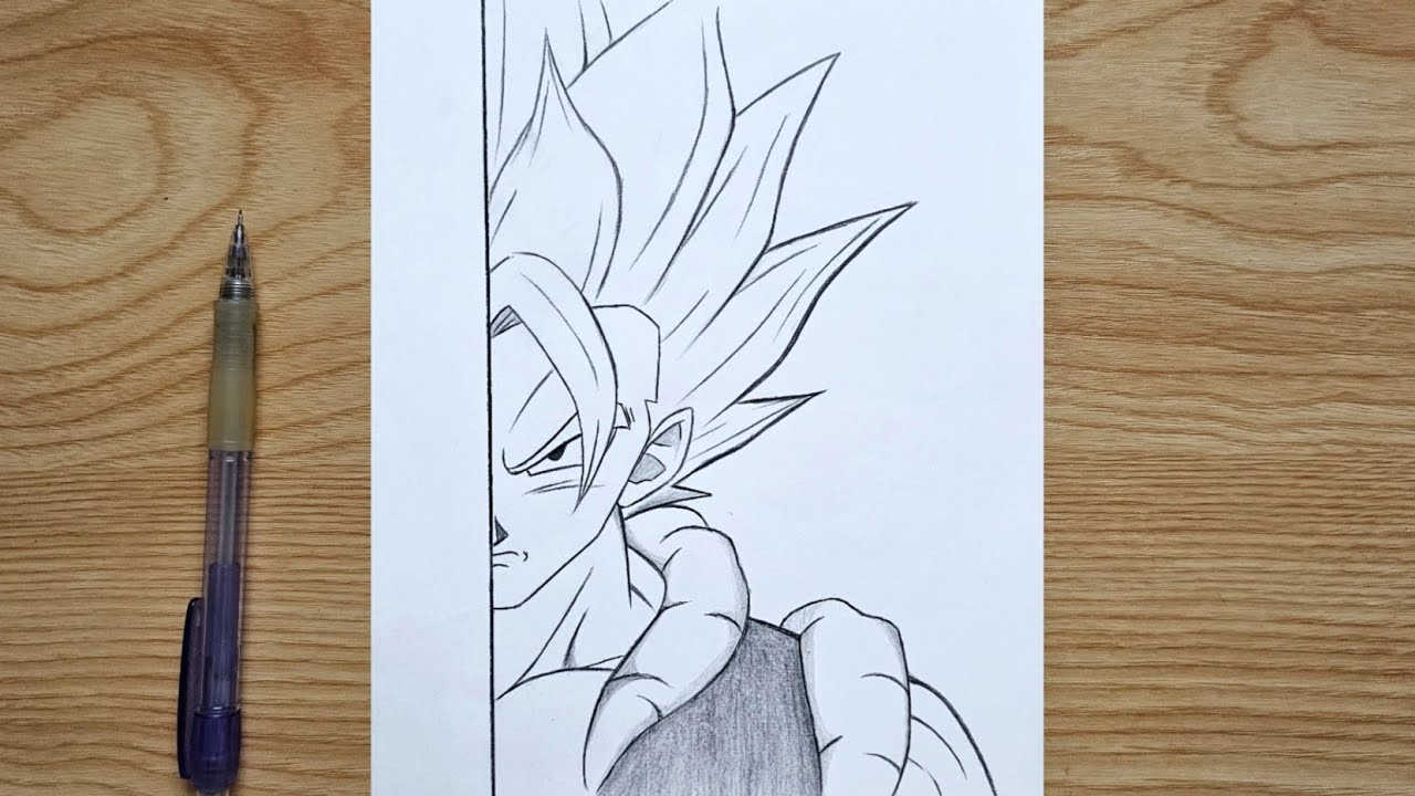 How to draw Gogeta | Gogeta from Dragonball Z step by step | anime half ...