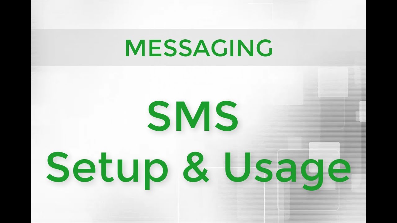 Messaging - SMS Setup & Usage - YouTube