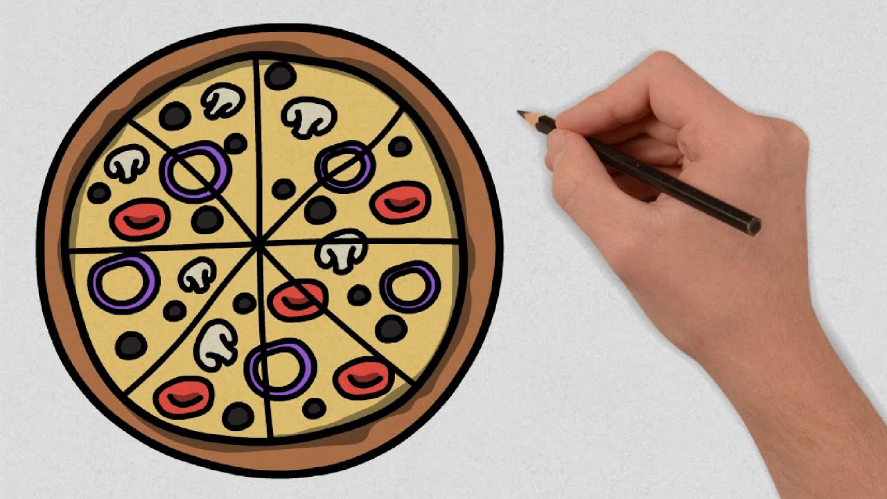 How to draw a Pizza Step by Step | Easy Pizza Drawing Lesson | Drawing ...