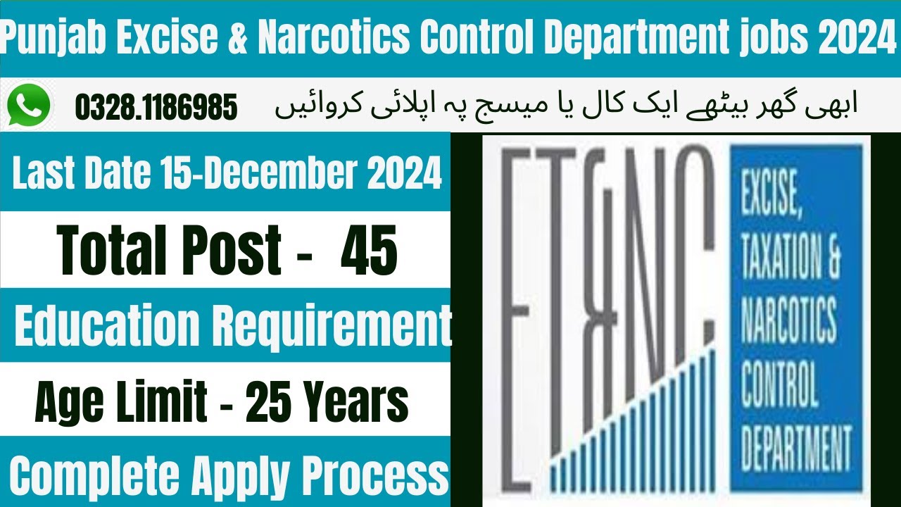 Excise Police New Jobs 2024 | Govt Jobs In Pakistan | Excise Police ...