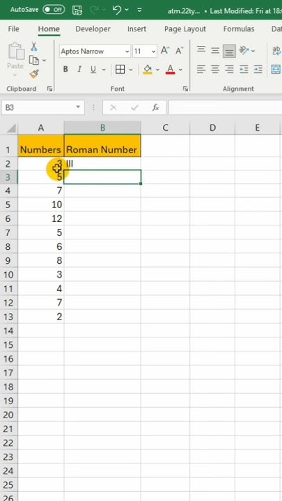 How To Convert A Number To Roman Numeral In Excel Roman Function In Excel Excel Exceltips