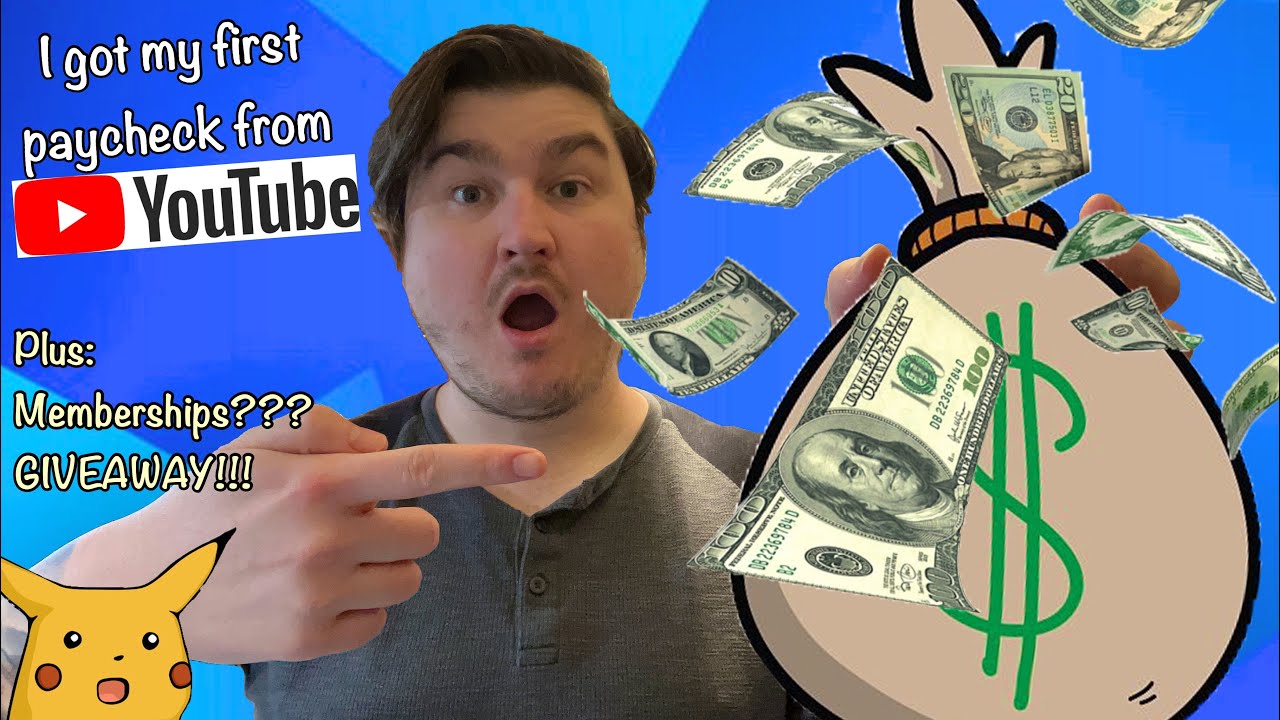 I GOT MY FIRST PAYCHECK FROM YOUTUBE!!! Plus memberships and a giveaway ...