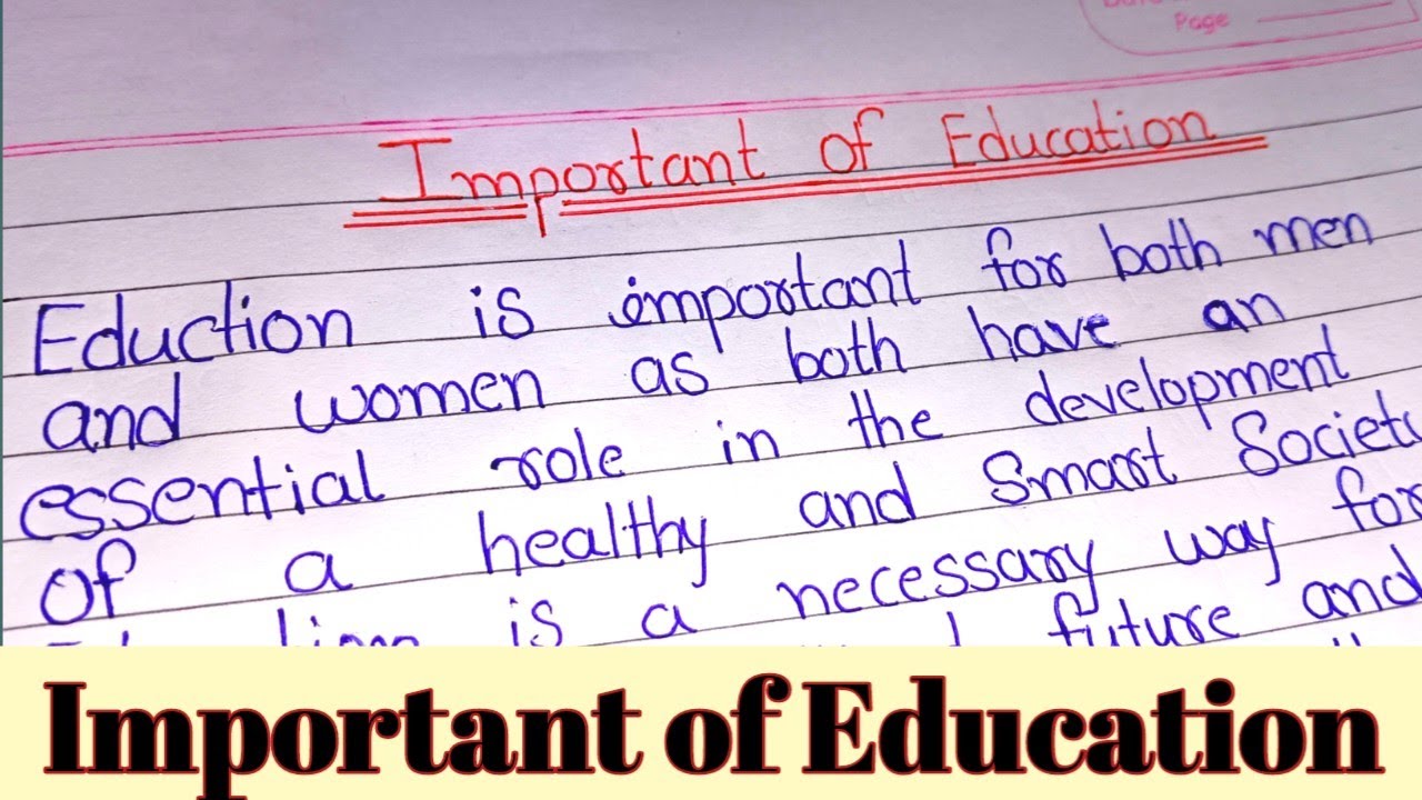 Important of Education paragraph writing।। simple language ।। how to ...