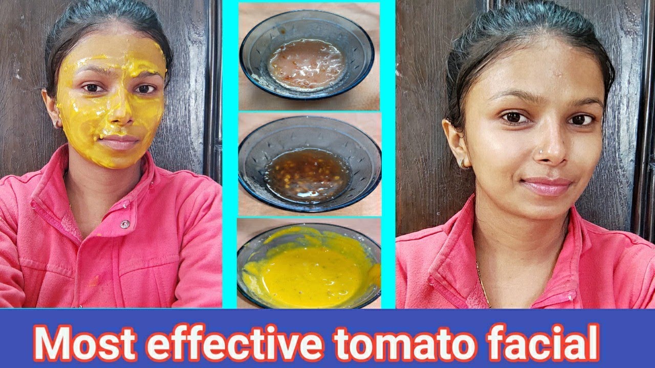 Best TOMATO FACIAL at home to get fair spotless GLOWING skin | How to ...