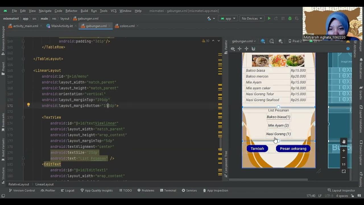 Kreasi Table Layout Kotlin by Mutyarsih - YouTube