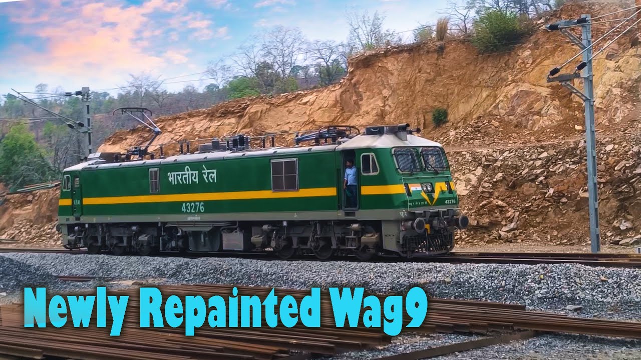 Newly Repainted Wag 9 Locomotive | Incoming | Anpara Railway Station ...