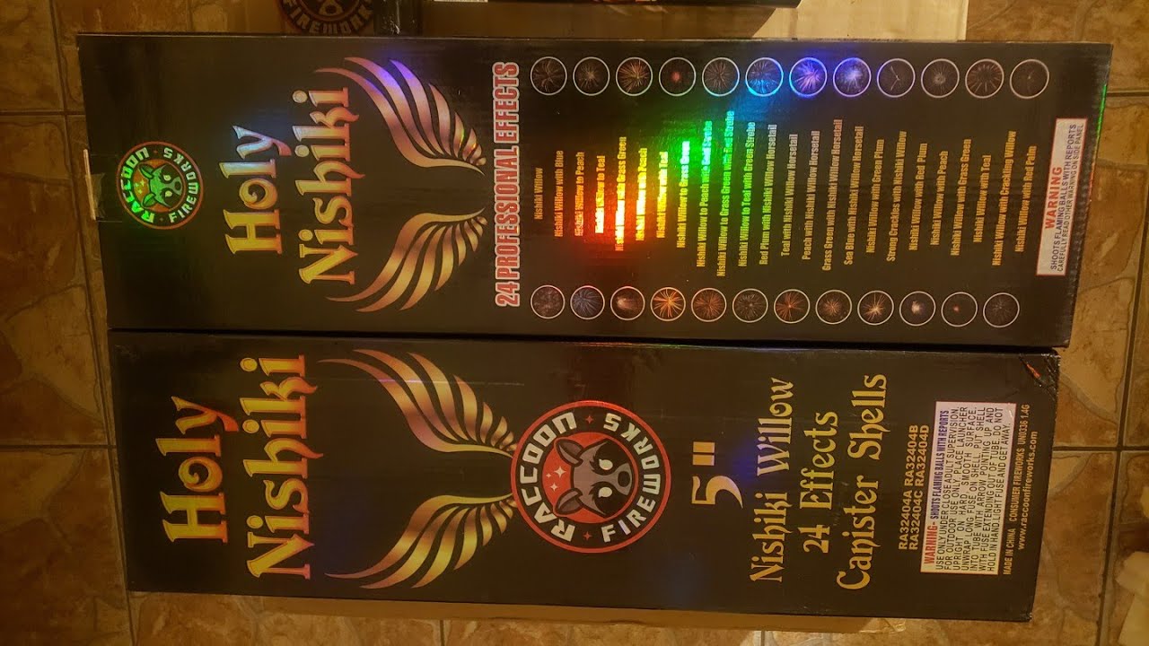 Holy Nishiki 5 inch 60g canister shells by Racoon Fireworks Unboxing ...