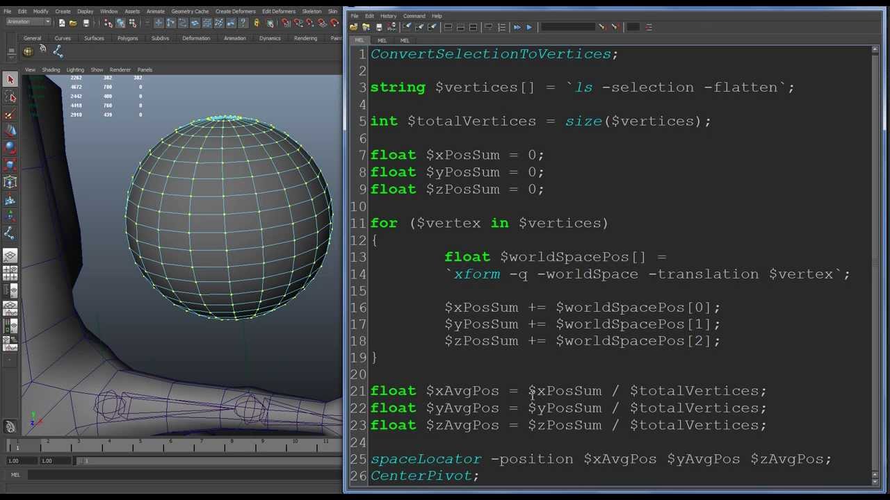 Mel Tip 002 Average Vertex Position Youtube