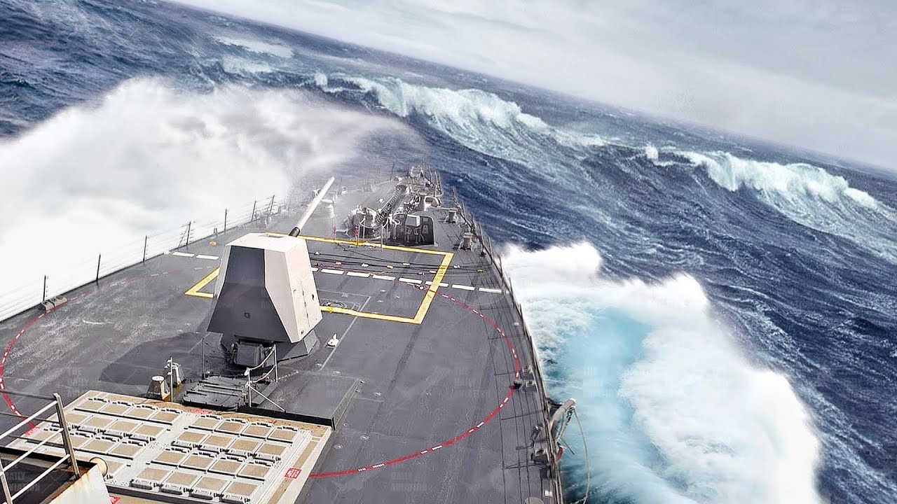Skilled US Navy Crew Navigate Through Massive Ocean Waves - Admiral Wars