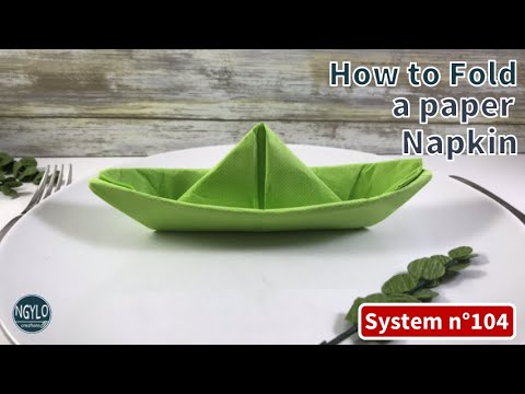 How to fold a paper napkin into a Boat | Easy Napkin Folding - YouTube